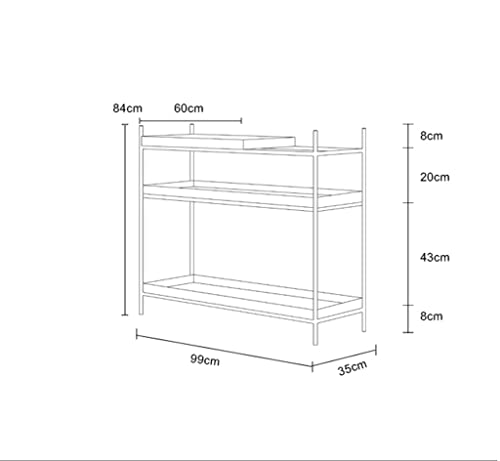 SLNFXC Industrial Style Iron Shelves Long Narrow Bookshelf Living Room Doorway Foyer Floor Storage Low Cabinet