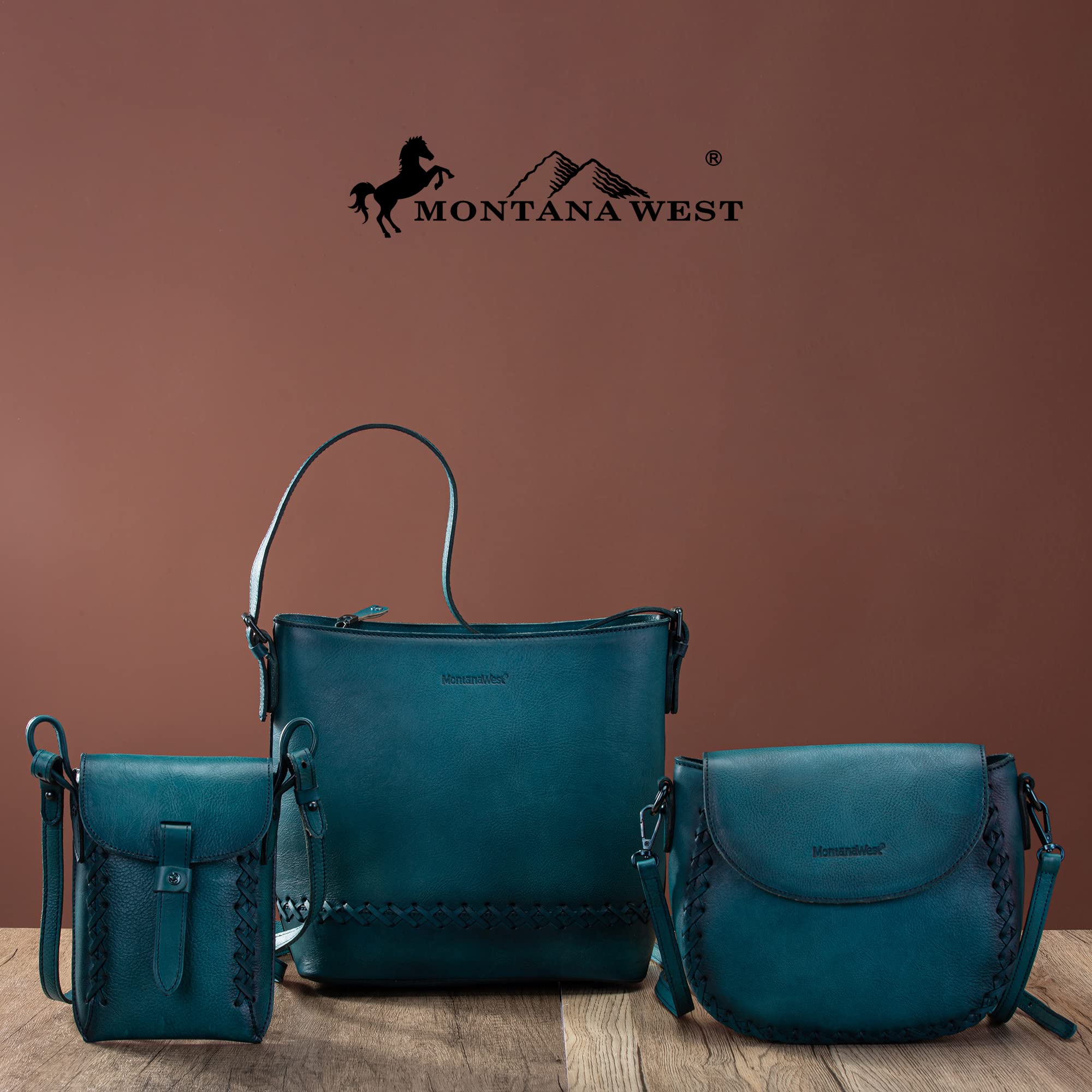 Montana West Genuine Leather Crossbody Bag for Women Mini Tooled Collection Cellphone Purses Shoulder Bag MWG03-9065TQ