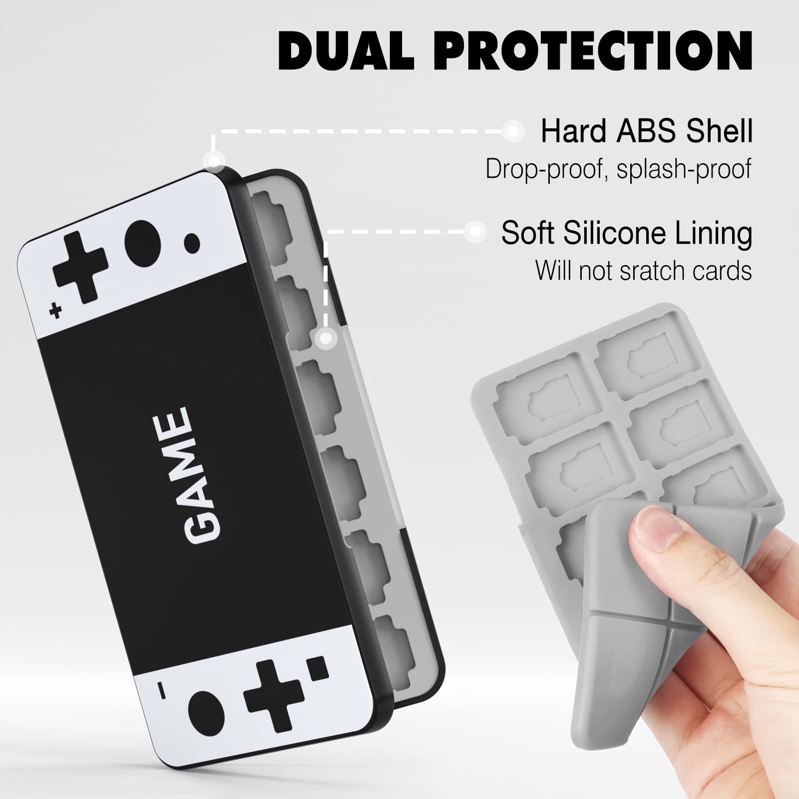 MoKo 24 Game Card Case Compatible with Nintendo Switch OLED 2021/Switch/Switch Lite, Switch Games Holder case for Switch Game Card & SD Card, Slim & Portable Game Card Storage Box, Pokeball
