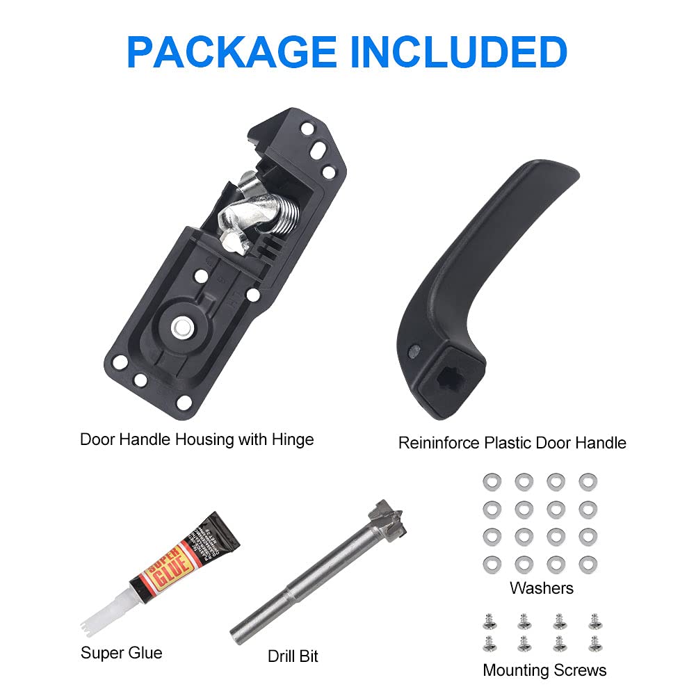 JDMON Front Driver Side Interior Door Handle Kit Replacement for 2007-2013 Chevy Tahoe/Avalanche/Silverado 1500 Suburban GMC Yukon/Sierra, Cadillac Escalade ESV Inside Handle Replaces 20833606 80374