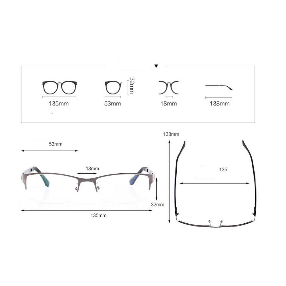 mincl/Photocromic Lens Transition Business Frames Reading Glasses (blue-photochromatic, 2.75)