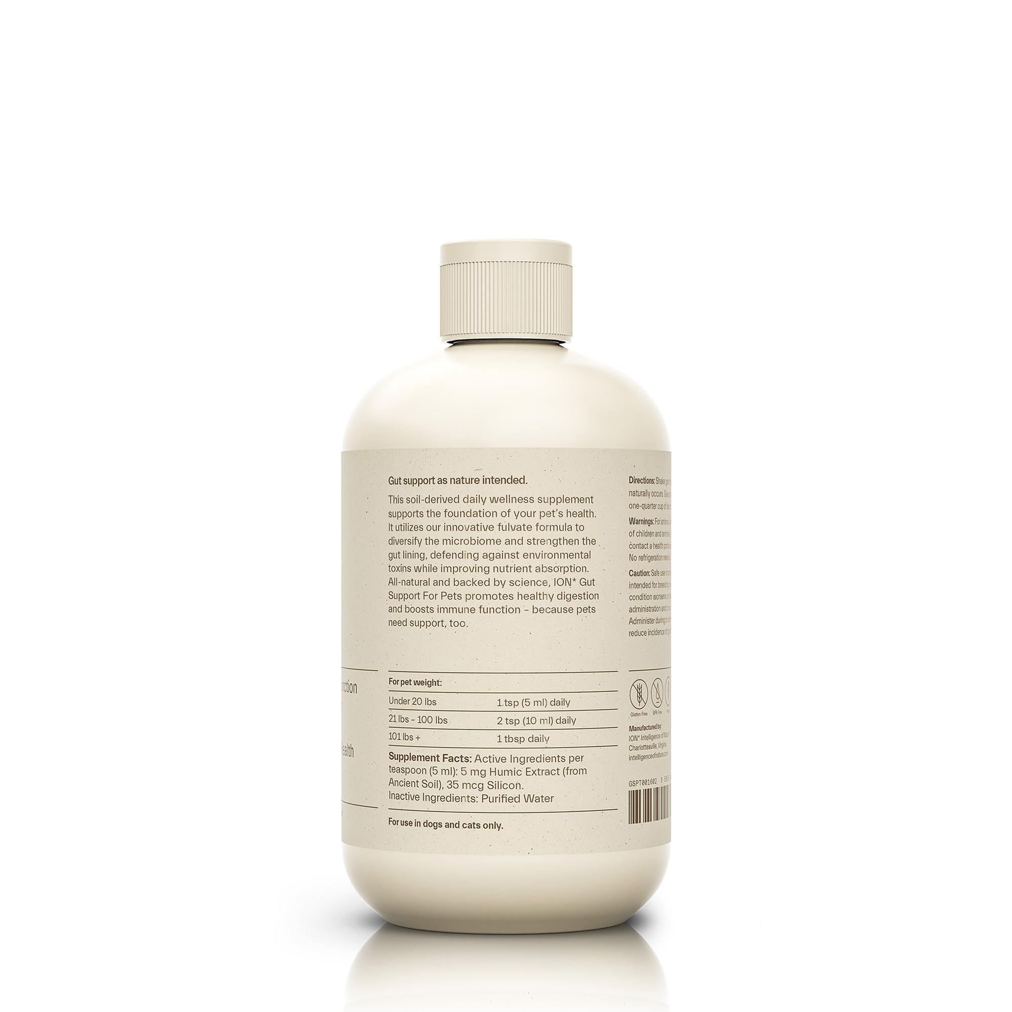 ION Intelligence of Nature Gut Support for Pets | Strengthens Digestion, Supports Kidneys, Aids Immune Function, and Defends from Food Toxins (16 Ounce)