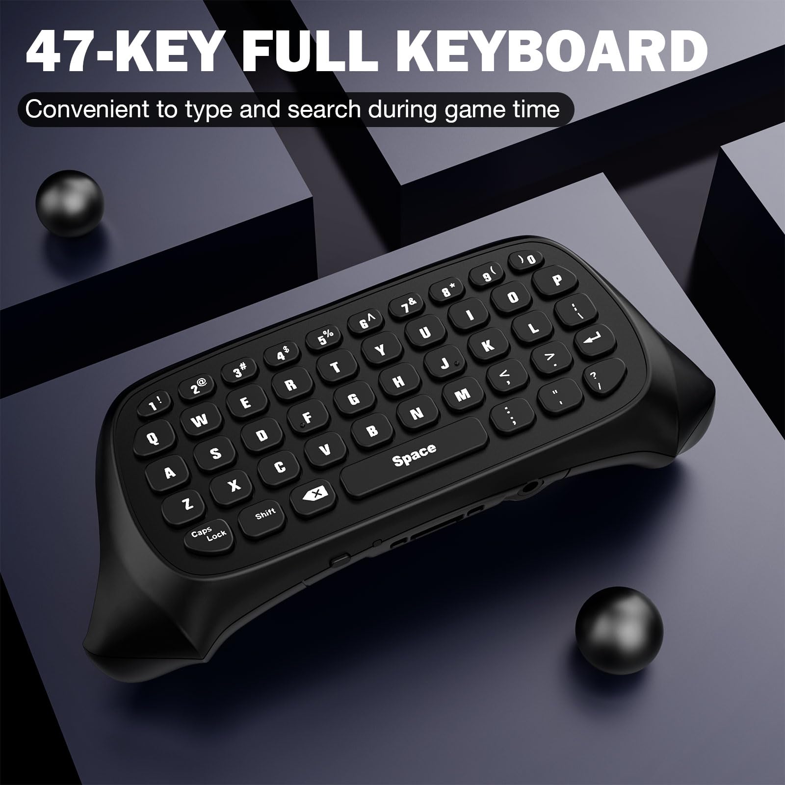 Moko Green Backlight Chatpad for Xbox One Controller, Xbox Series X/S, 2.4G Receiver Chatpad Wireless Message Keyboard Keypad with Headset/Audio Jack for Xbox One/One S/Elite/2 Controller, Black