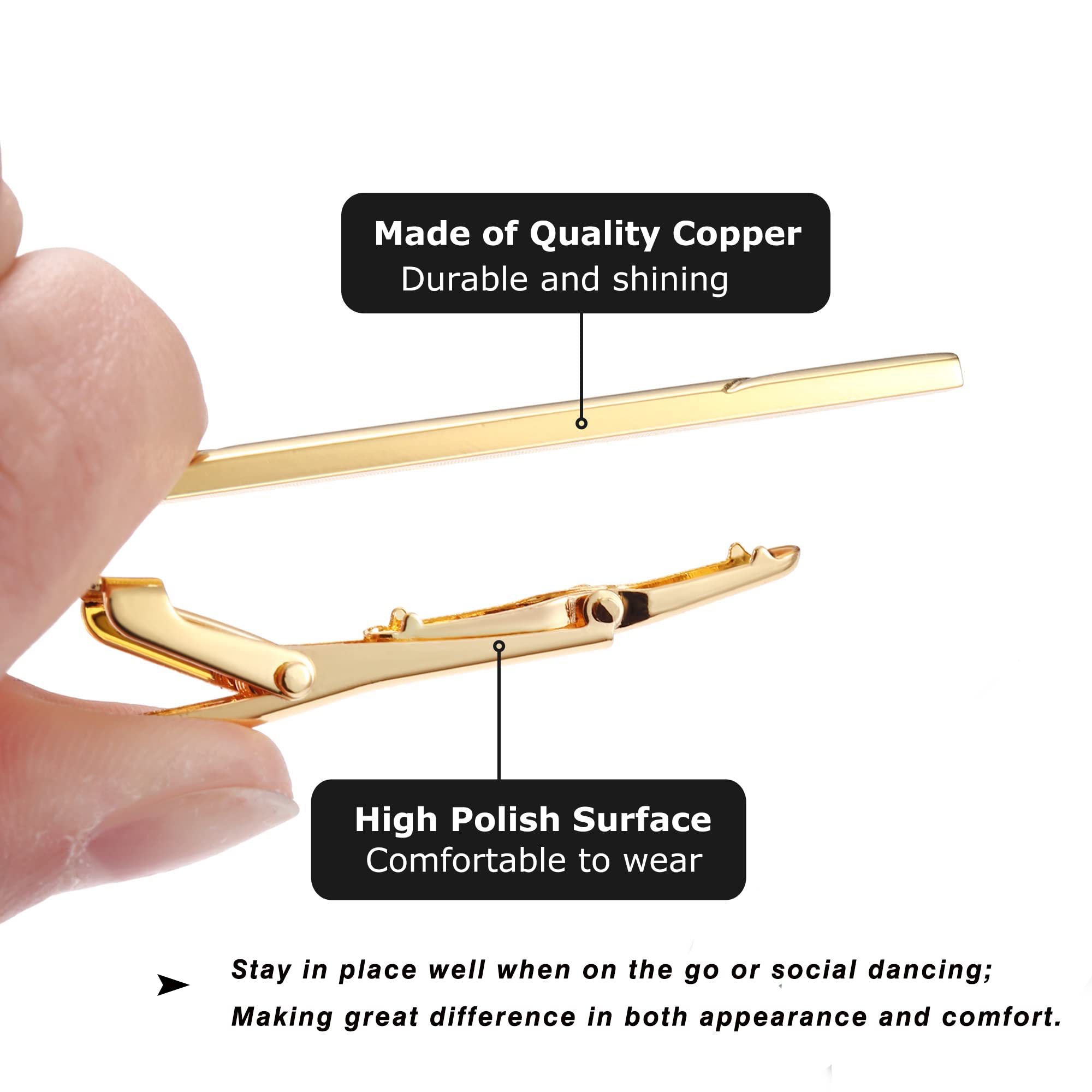 Jstyle 4 Pcs Tie Clips for Men Tie Bar Clip Set for Regular Ties Necktie Wedding Business Clips