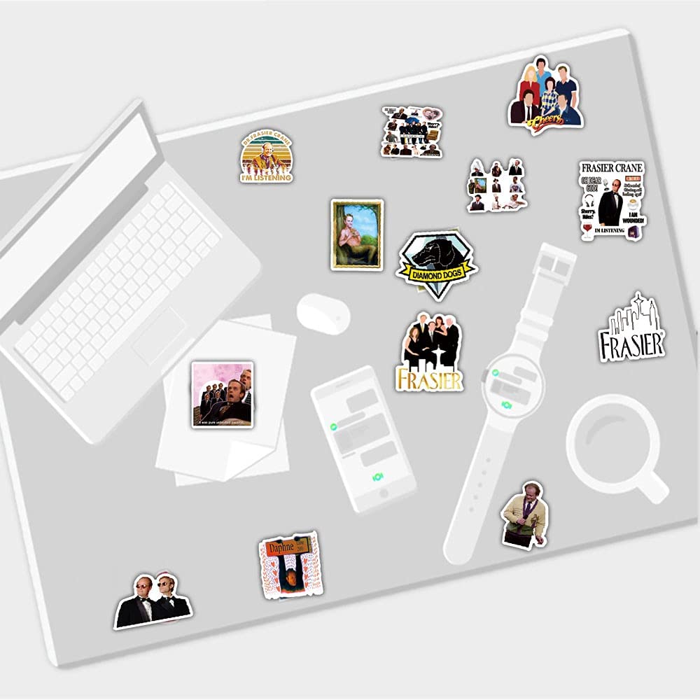 NG2D58 The Frasier Stickers Pack of 50 , TV Show Merchandise for Water Bottle,Laptops, Computers, Flasks, Notebook, Phone Case…, 2-4inch