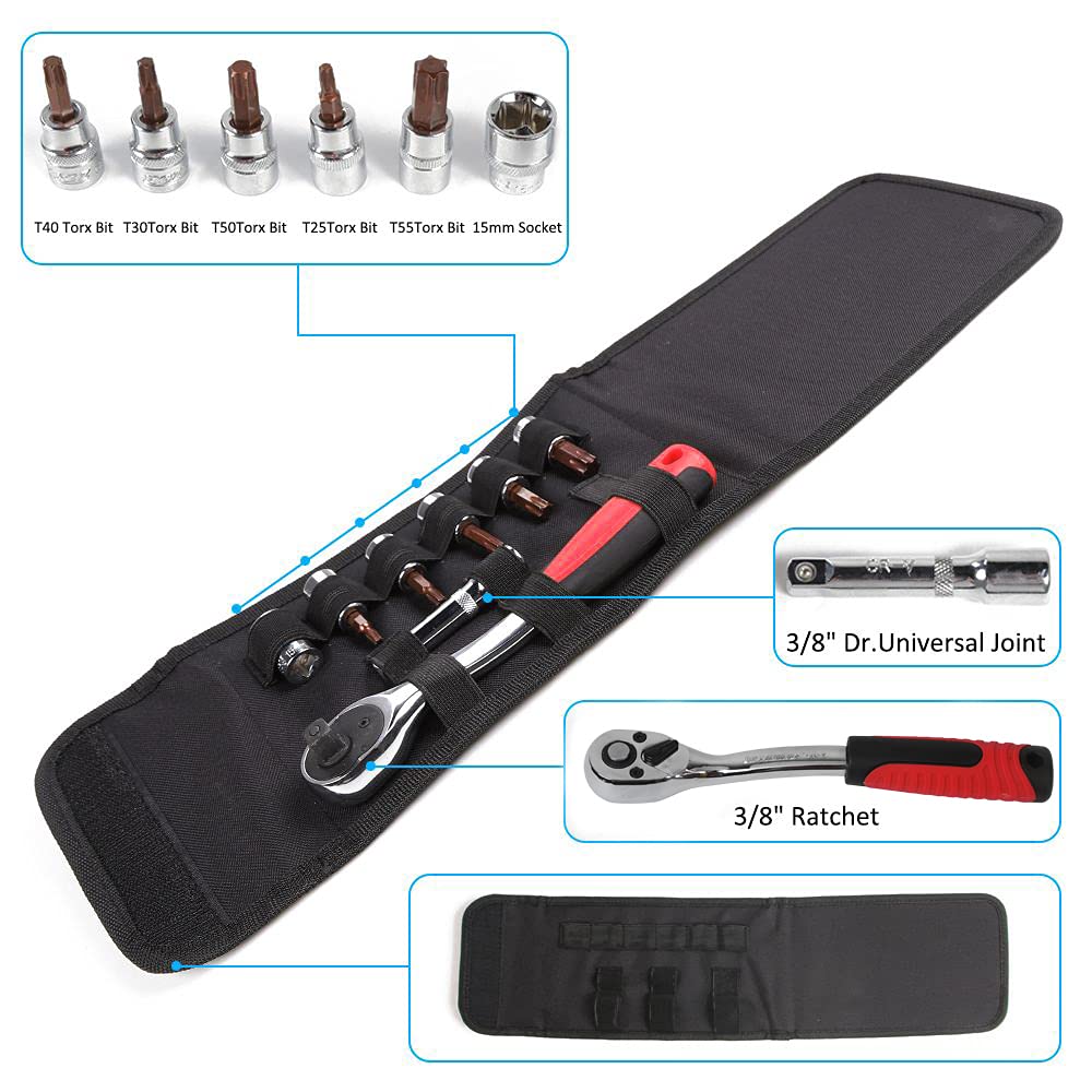 JeCar Socket Wrench Kit Hardtop and Door Removal Torx Set Compatible with Jeep Wrangler 1997-2023 TJ JK JL and Unlimited Sport Sahara Rubicon X