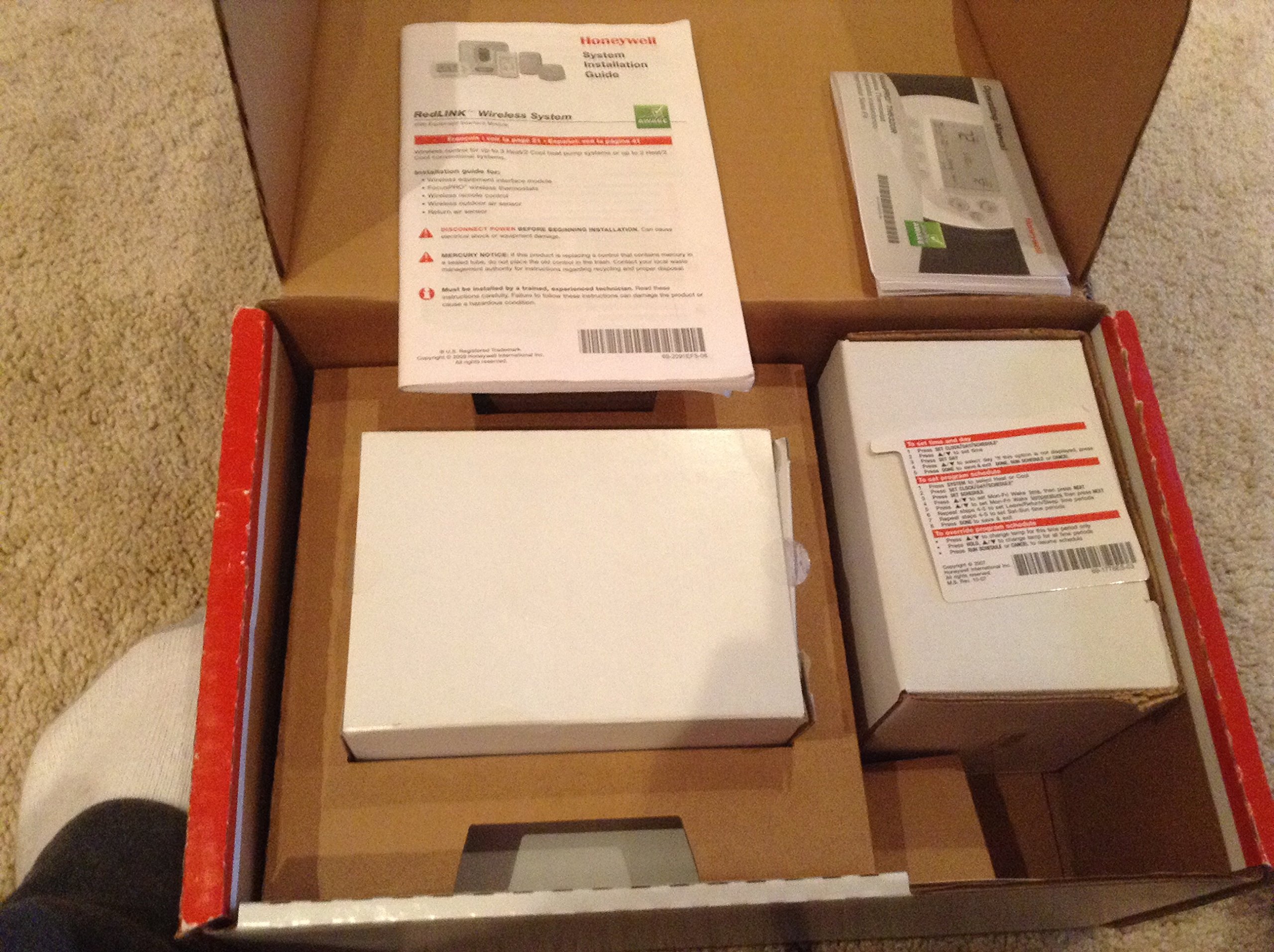 Honeywell YTH6320R1001, Programmable Redlink Enabled Wireless Focuspro Thermostat Kit, 1, White
