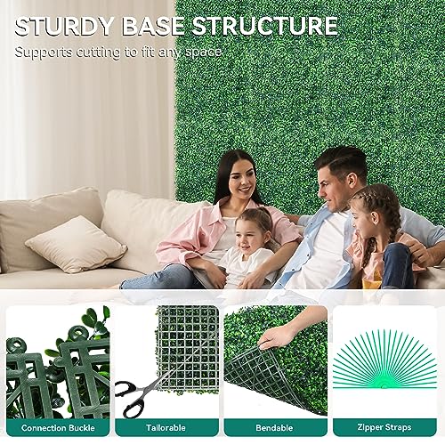 YITAHOME 12 PCS 20"x20" Artificial Grass Wall, Boxwood Hedge Wall Panels, Artificial Grass Backdrop Wall, Privacy Fence with UV Protection for Outdoor Indoor Garden Fence Backyard
