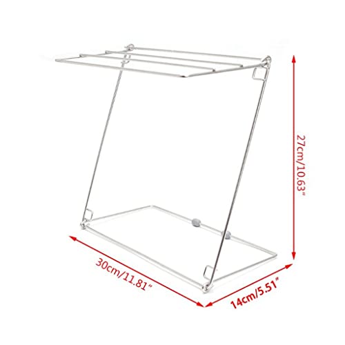 SLSFJLKJ Desktop Stainless Steel Folding Towel Drying Rack Bathroom Kitchen Organizer Stand Laundry Shelf Drain Holder