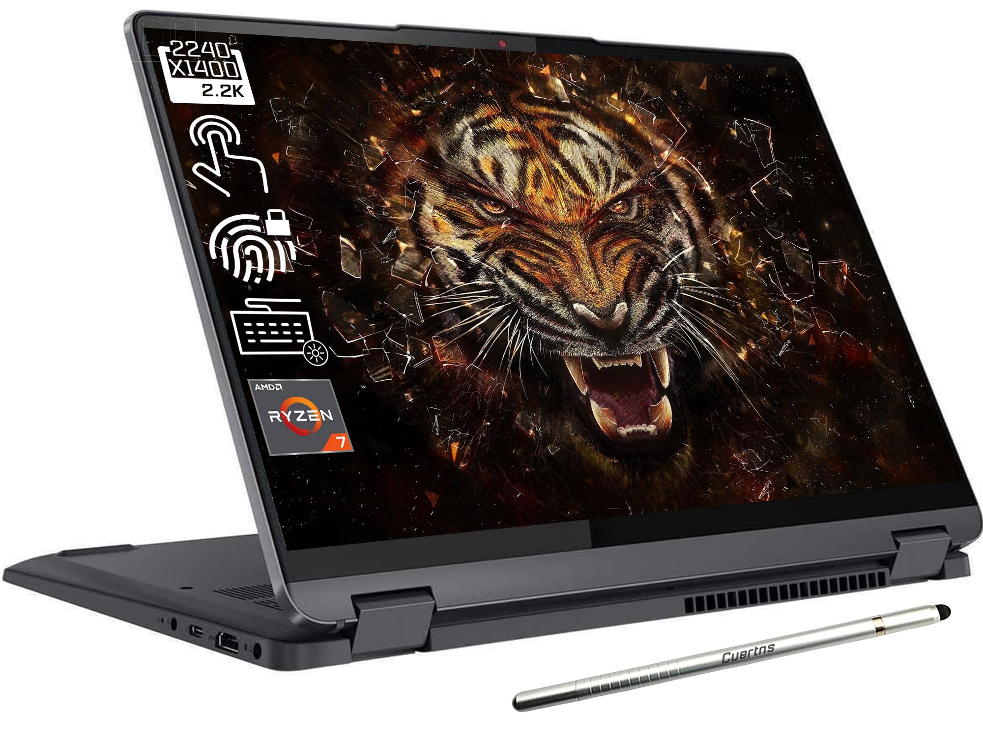 Lenovo Flex 5 2-in-1 Touchscreen Laptop, 14” 2.2K QHD (2240 x 1400) 16:10 Display, 8-Core AMD Ryzen 7 5700U (Upto 4.3GHz, Beats i7-1180G7), WiFi 6, Backlit KB, Fingerprint, Win11 Home(16GB|2TB SSD)