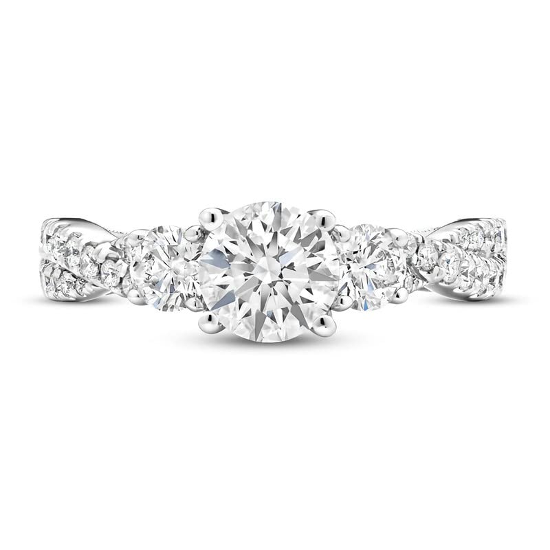 Molioaki 1.5 Carat (ctw) moissanite engagement rings for women Platinum Plated Silver ring moissanite rings- 7.5