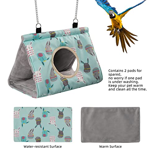 Zeinlenx Bird Nest House Parakeet Cage Accessories,Waterproof Hanging Hammock Budgie Toys Bed for Small Animals(L)