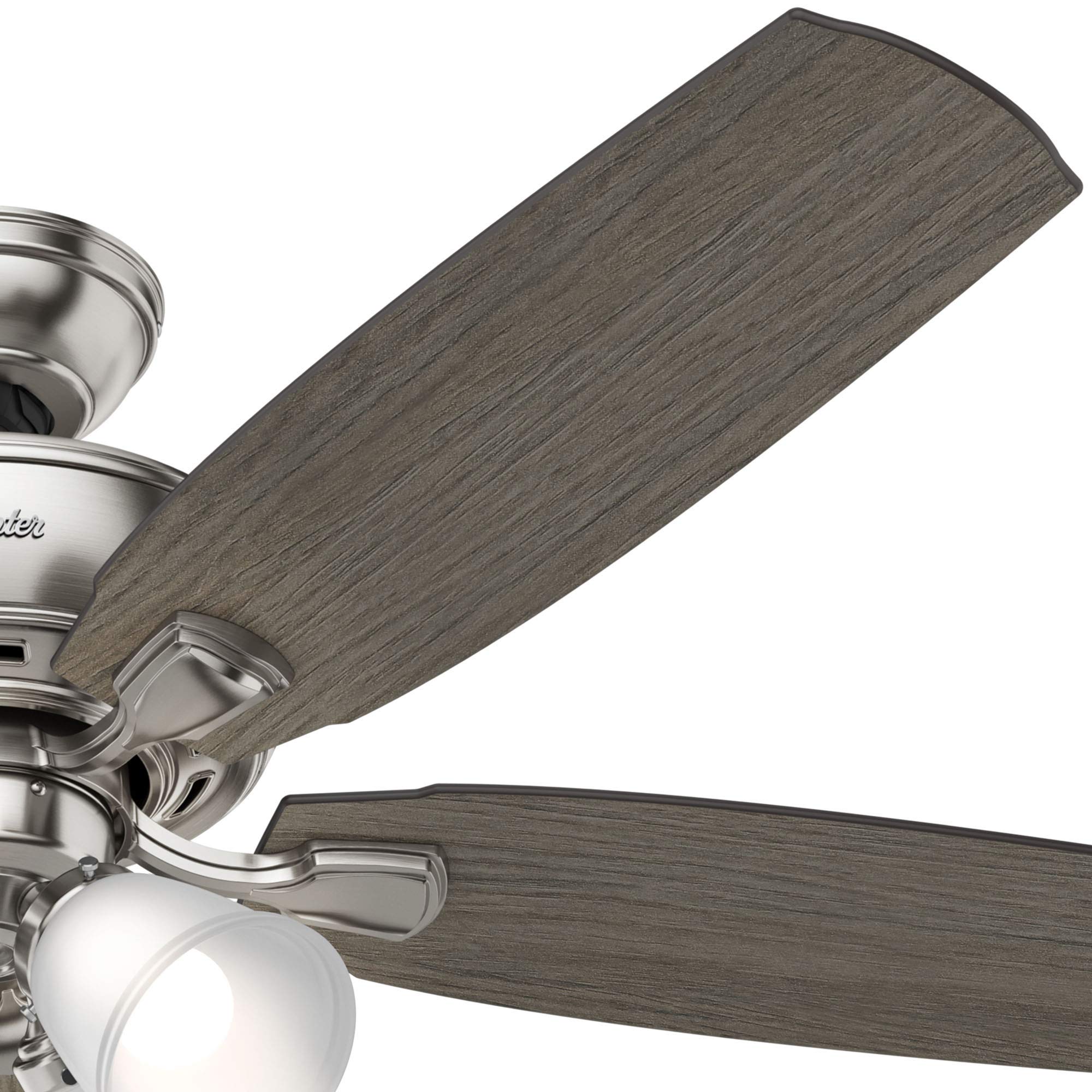Hunter Fan Company 53216 Amberlin Indoor Ceiling Fan with LED Light and Pull Chain Control, 52", Brushed Nickel Finish