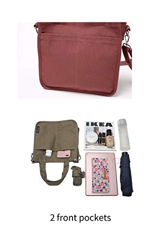 Jeelow Small Canvas Tote Handbag Shoulder Crossbody Bag Purse With Zipper & Pockets For Men & Women (Black)