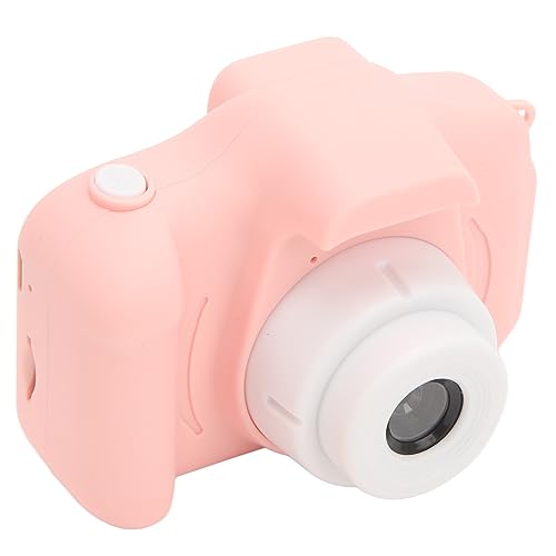 Kids Camera, Scratch Resistant Kids Digital Video Camera Auto Focus ABS & Silicone 2.4 Inch IPS Screen with Mic for Children Selfie (Pink)