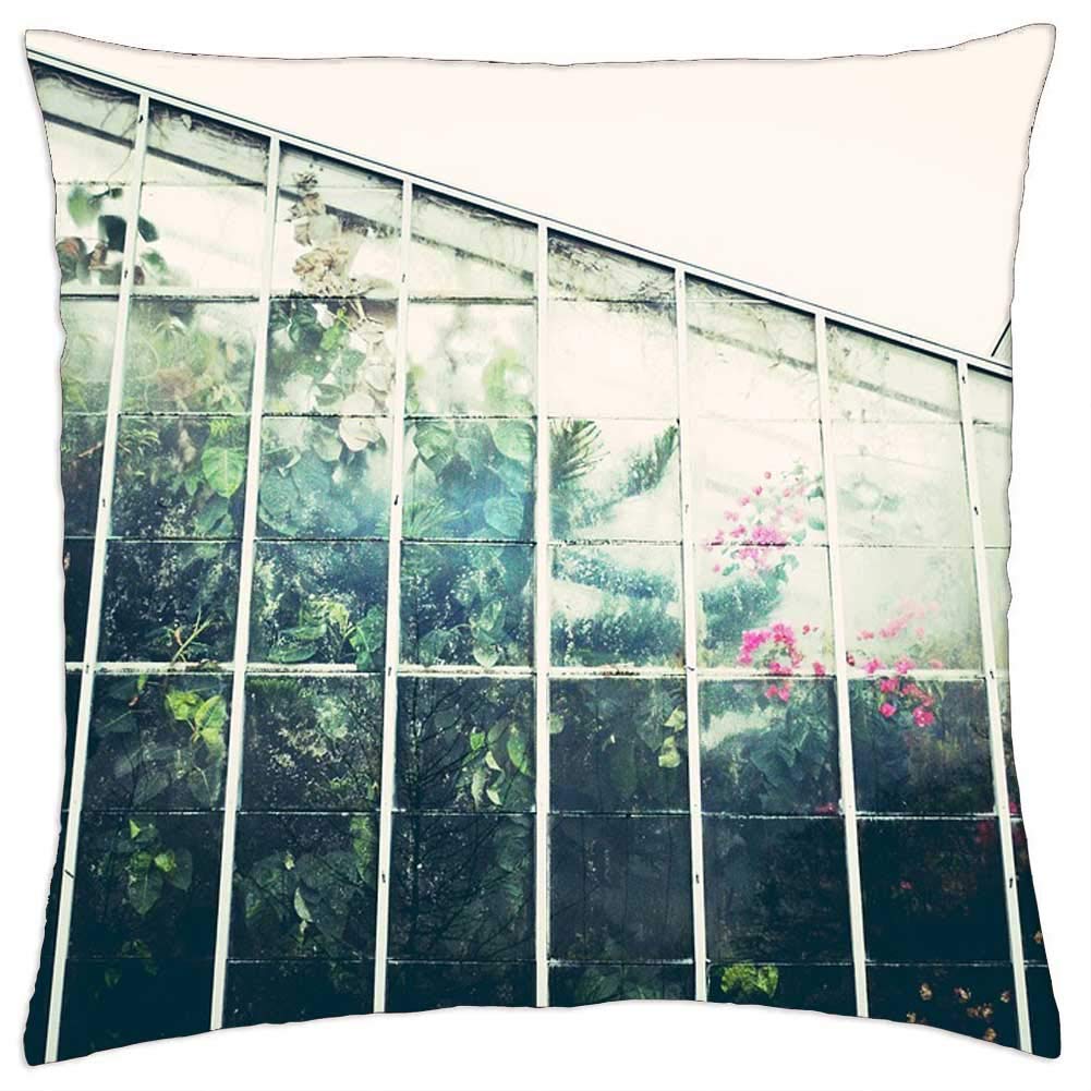 LESGAULEST Throw Pillow Cover (24x24 inch) - Greenhouse Conservatory Gardening Glasshouse Botany