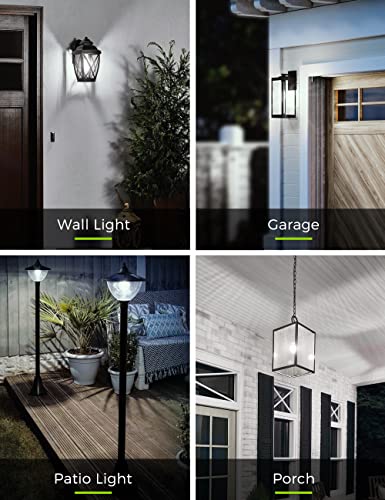 L LOHAS LED Dusk to Dawn LED Light Bulbs, 40W Equivalent LED Outdoor Lighting, Daylight 5000K, Automatic On/Off Outdoor Light, A19 6W Bright Porch Light Bulbs, 500LM E26 for Garage Patio, 4 Pack
