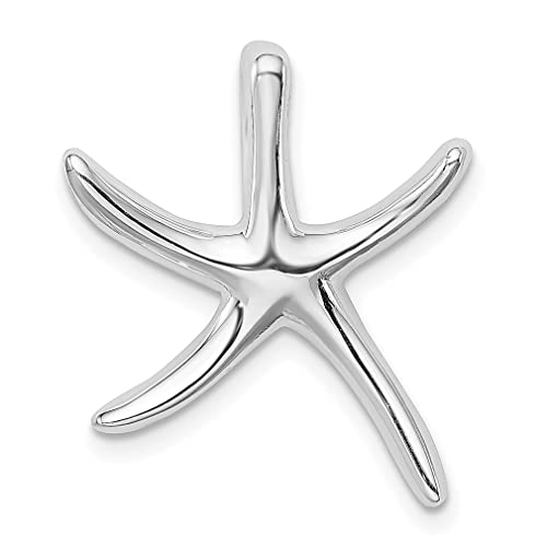 IceCarats 925 Sterling Silver Starfish Slide Necklace Charm Pendant 22mm x 20mm Only