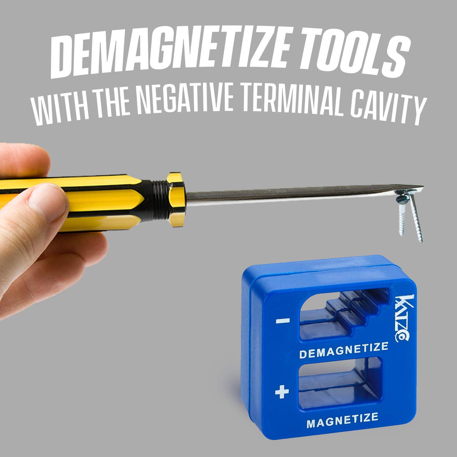 Katzco Red Precision Magnetizer and Demagnetizer - 3 Pack - for Screwdrivers, Screws, Drill Bits, Sockets, Nuts, Bolts, Nails, Drivers, Wrenches, Tweezers, and Other Steel Tools