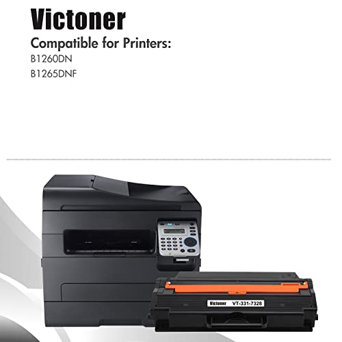 VICTONER Compatible B1260dn B1265dfw Toner Cartridge Replacement for Dell 331-7328 B1260 B1265 for Dell 1260 B126x Printer Ink (Black, 2-Pack)