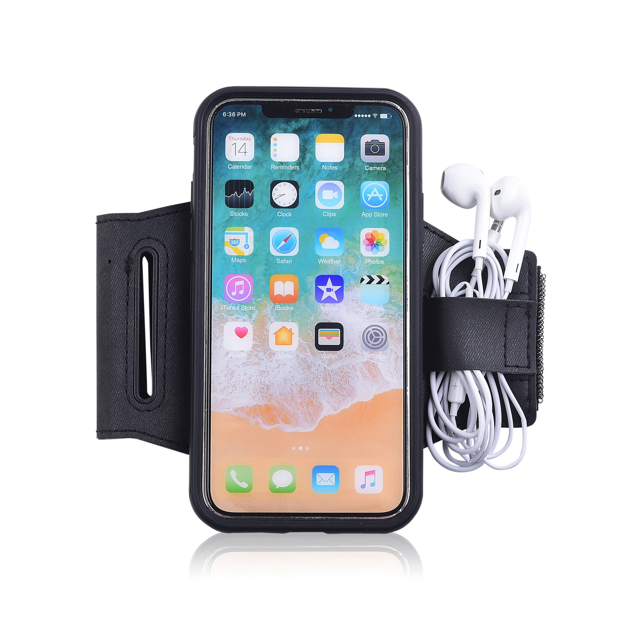igooke Universal Phone Armband, Running Phone Holder with Quick Mount for iPhone 12 Pro Max Note 20 Ultra S20 Ultra Note 10 Plus etc for Sports Workout Exercise Jogging (Black)