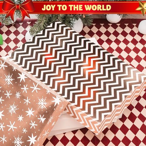 JOYIN 12 Pcs Christmas Boxes, Foil Golden Patterned Shirt Wrap Boxes 17" x 11" x 2.5" with Lid and Base, Clothes, Wrapping Robe Boxes, Shirt Gift Boxes for Xmas, Birthdays, Wedding, 6 Designs