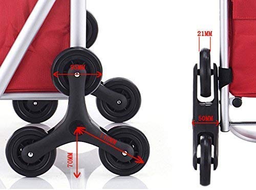 Shopping Trolley on Wheels Multi Function Shopping Cart Lightweight Trolley Tri-Wheel Stair Climbing Cart with Large Capacity Folding Storage Hand Trucks,Grass Green ,