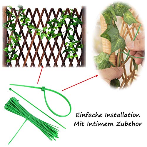 KASZOO 84Ft 12 Pack Artificial Ivy Garland Fake Plants, Vine Hanging Garland, Hanging for Home Kitchen Garden Office Wedding Wall Decor, Green