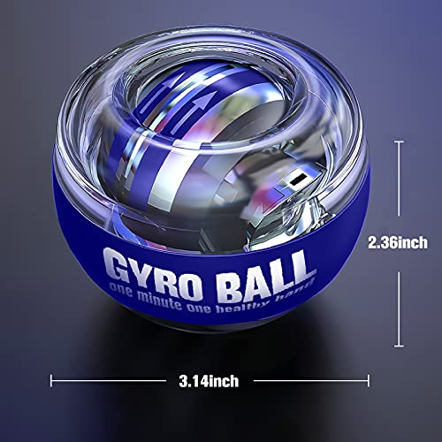 JIN BD Wrist Trainer Ball Auto-Start Strengthener Gyroscopic Forearm Exerciser Gyro for Strengthen Arms, Fingers, Bones and Muscles with LED light,blue