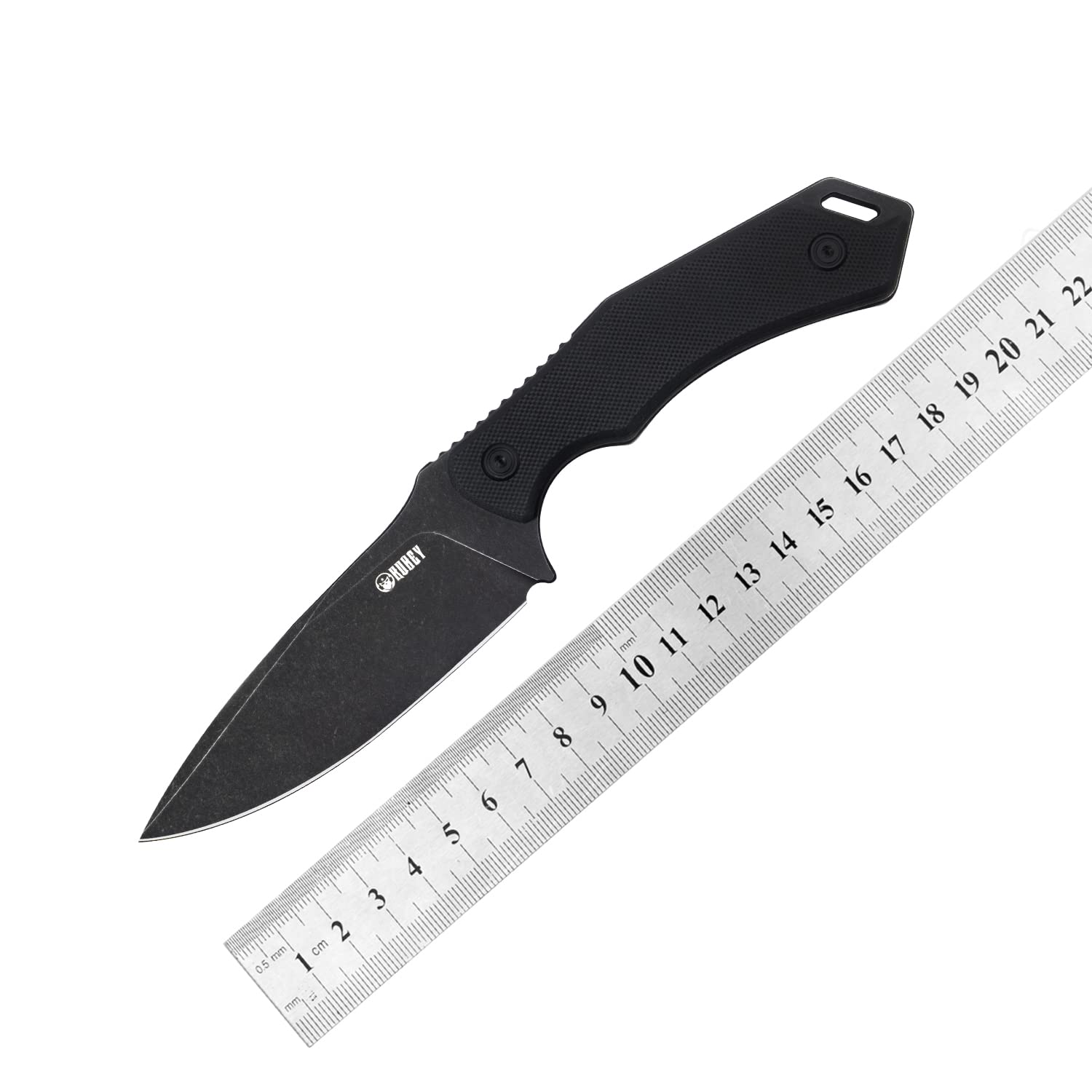 KUBEY Orthodox KU2108 Fixed Blade Work Knife, Outdoor Utility Knife with 4.02-Inch 14C28N Sandvik Blade G10 Handle, w/Kydex Sheath Ideal for Camping Hunting Hiking (Darkwashed)