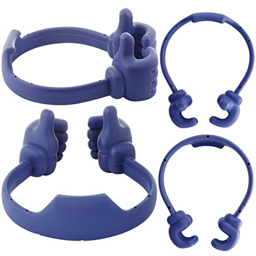 Honsky Thumbs up Cell Phone Stand Holder, Ok Stand Tablet Stand Cradle for Desk Desktop Smartphone Cellphone Mobile Phone Tablets - Universal Adjustable Flexible - Flag Blue, Grey