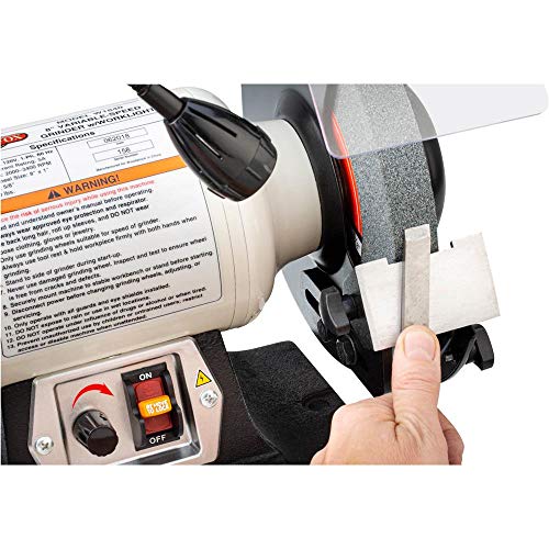 Shop Fox W1840 Variable-Speed Grinder with Work Light, 8",Black,white
