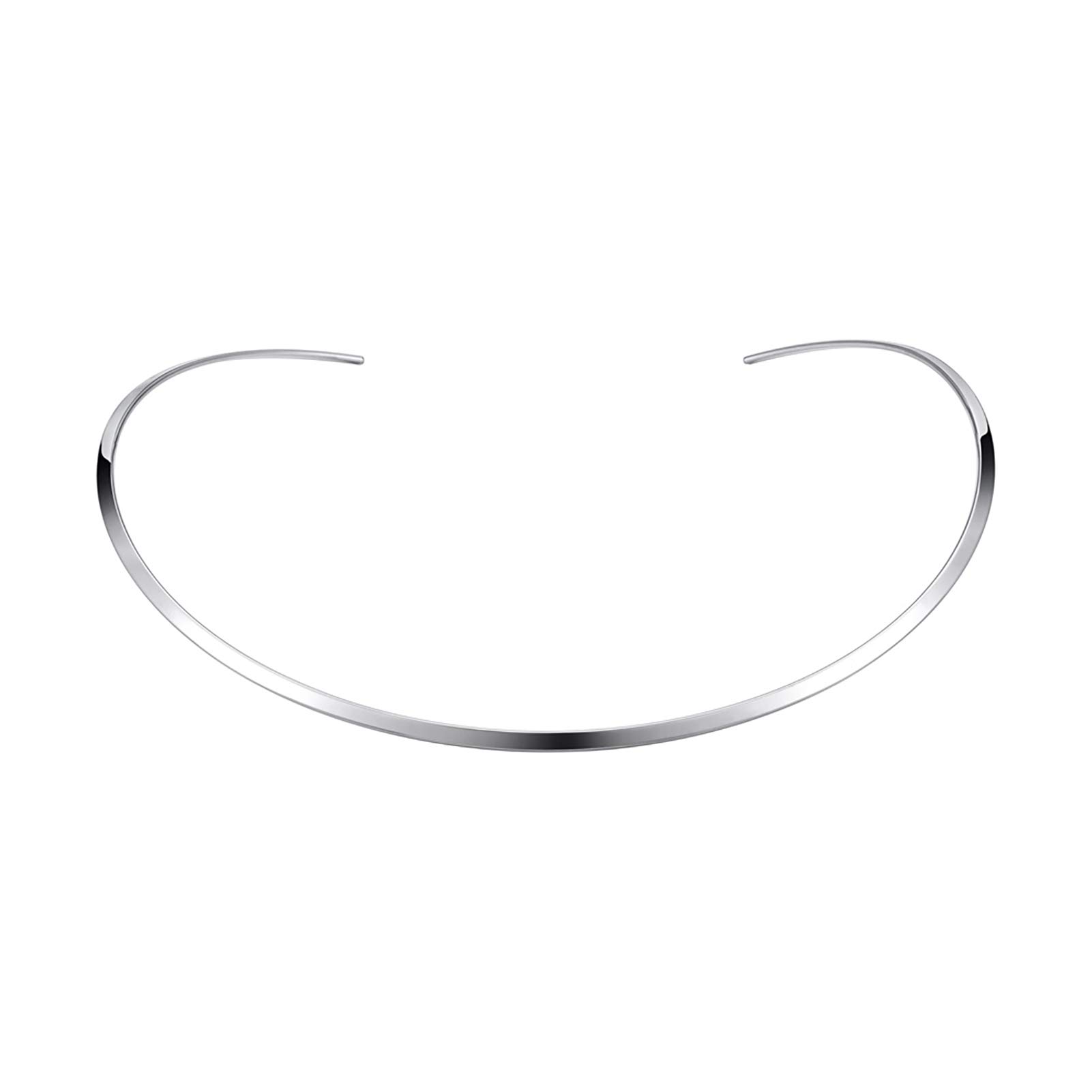 HooAMI Women's Necklace Choker Silver Stainless Steel Collar Necklace