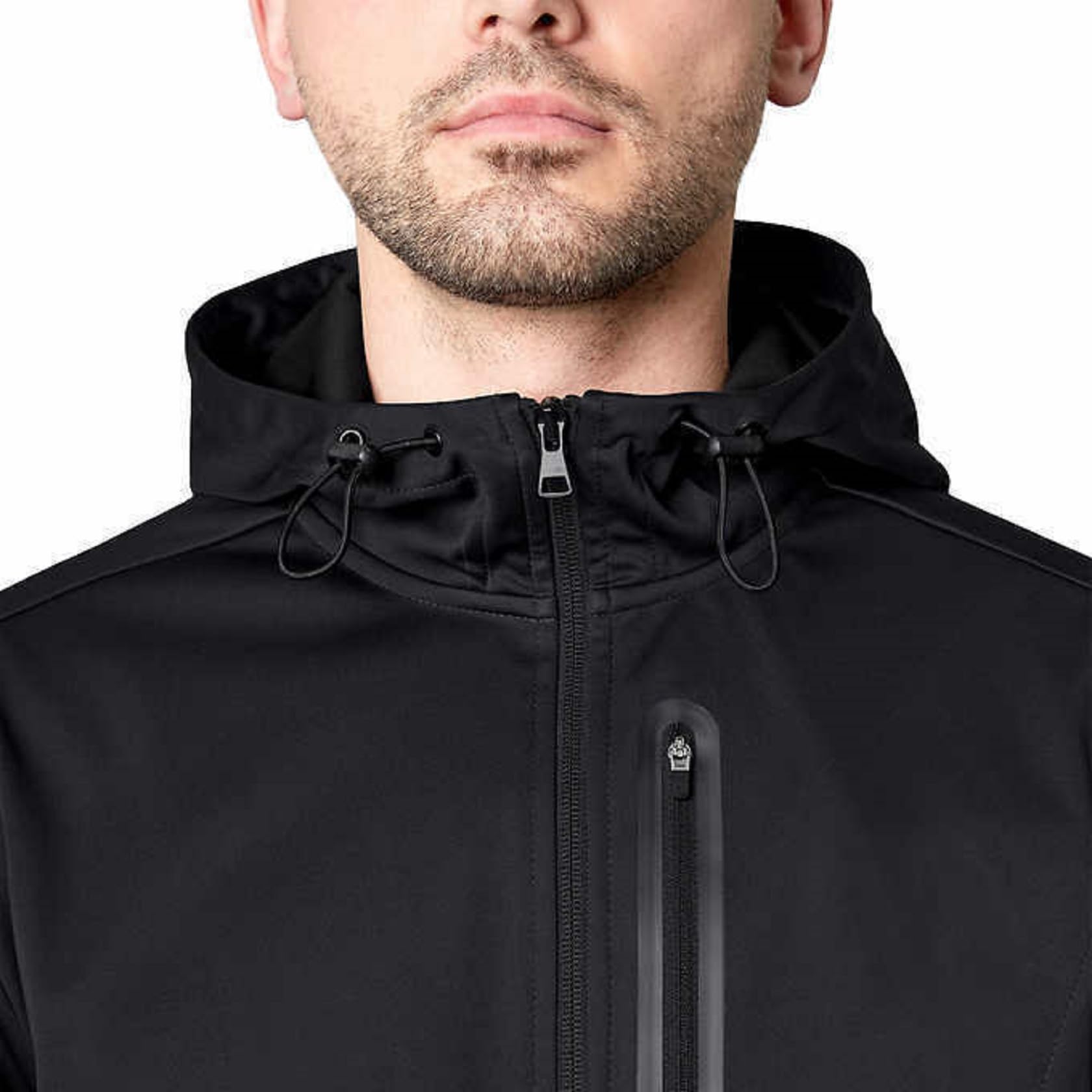 Mondetta Men's Full Zip Hooded Active Jacket (X-Large, Black)