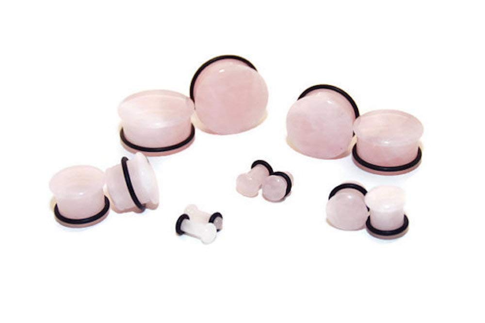 Intrepid Jewelry Rose Quartz Single Flare Plugs (1/2" (13mm))