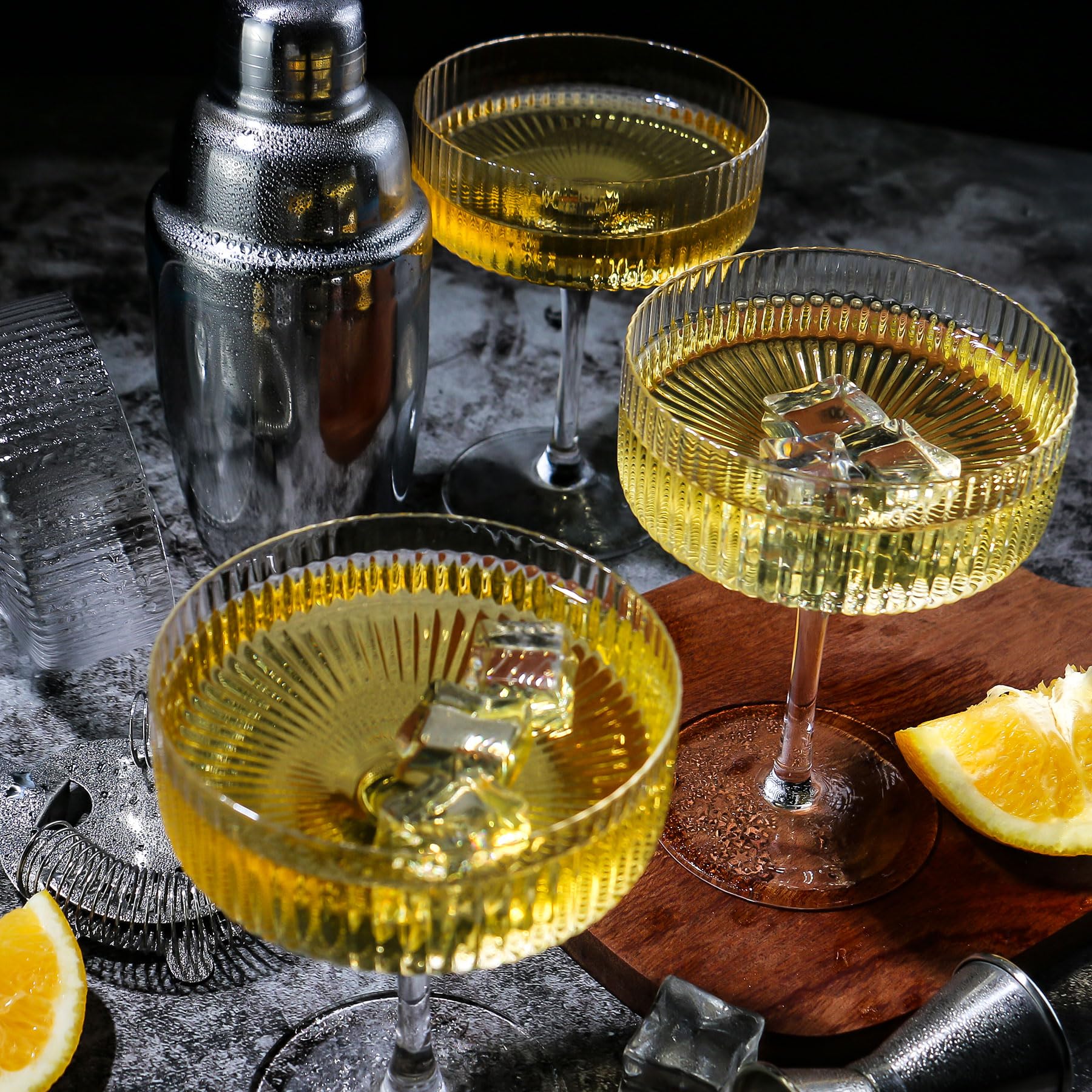 YOUKI Martini Glasses Set of 4,Margarita Glasses,Cocktail Glasses,glassware sets for Cosmopolitan,Manhattan,Gimlet,Home Bar,Cocktail Party,Martini Glassware Gift Set,10 Oz