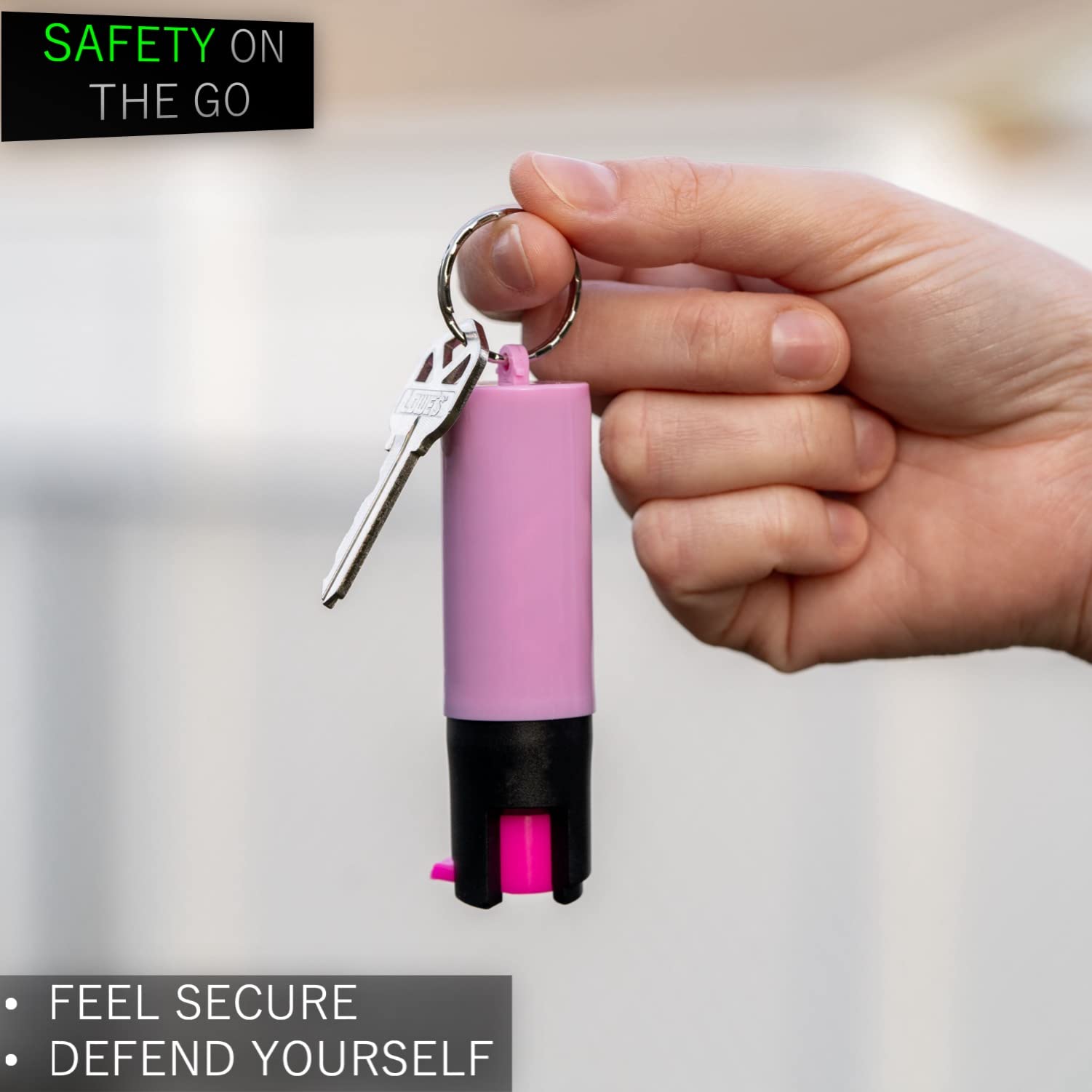 Police Magnum Pepper Spray Self Defense- Mini Pocket Safety Tool kit - Small discreet Canister Case- Made in The USA- 2 Pack 1/2oz Twist Lock Pink Sleeve Keyring