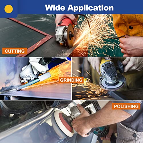 PRVEW 14PCS 4.5"x7/8β Flap Disc&Grinding Polishing Cutting Wheel Set, 8PC T29 Zirconia&Alumina Flap Disc 40 60 80 120Grit with Grinding and Cutting Wheel, Wool Felt Disc, Strip Disc for Angle Grinder