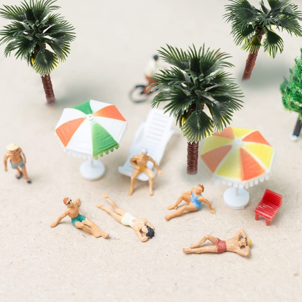 HUIANER Palm Tree Model Trees, Miniature Palm Trees Mixed 4 Size Fake Plastic Trees with No Stands for DIY Scenery Landscape Cake Decoration(16Pcs 2.76" - 5.9")