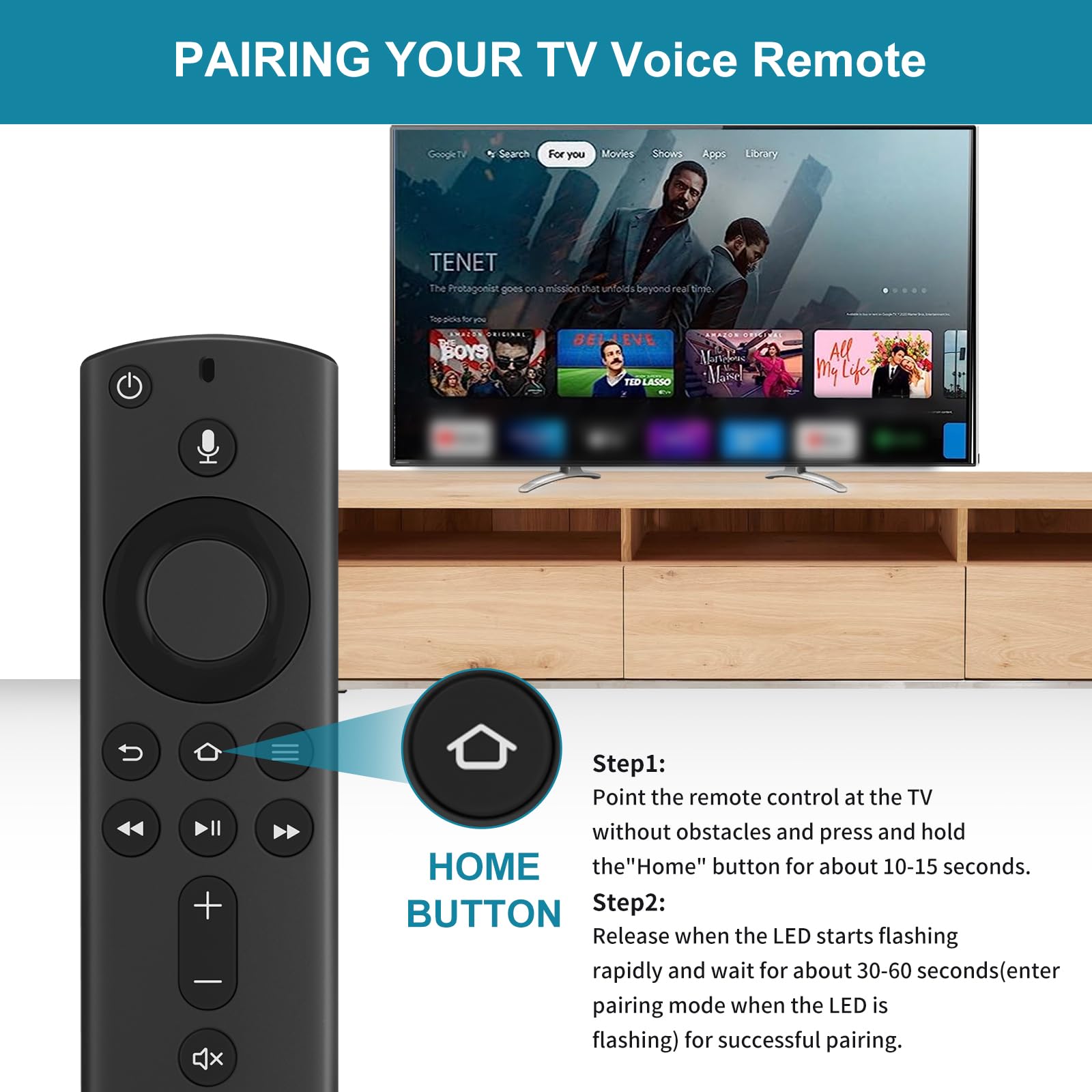 L5B83H (2nd Gen) Voice Replacement Remote Control Fit for Smart TV Stick 2nd Gen, Smart TV Cube 2nd Gen, 1st Gen Smart TV Cube, Fit for Smart TV Stick 4K, Smart TV Stick Lite, 3rd Gen Smart TV