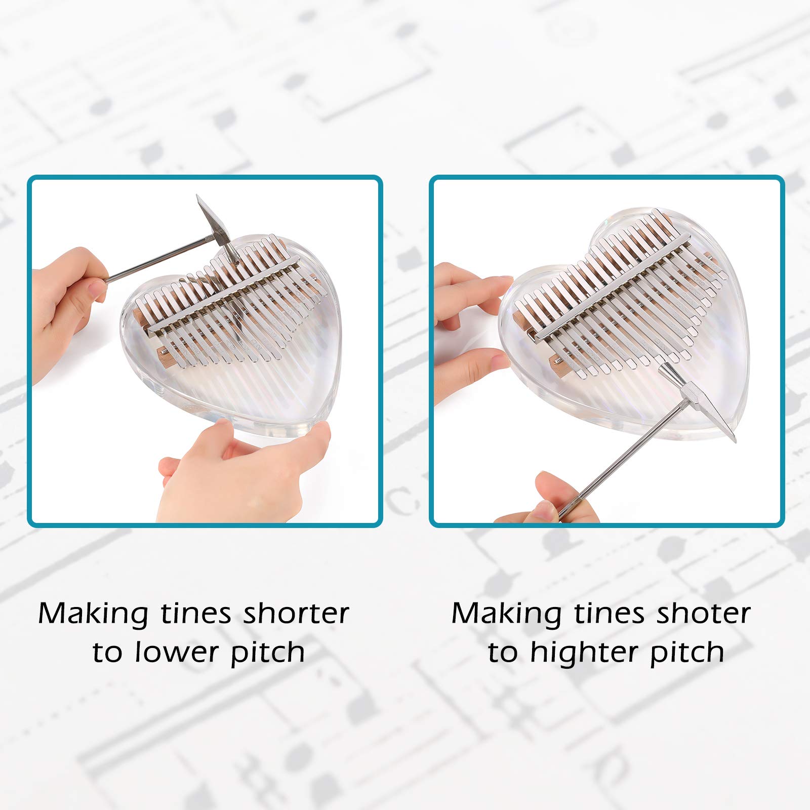 Kalimba Thumb Piano 17 Keys Musical Instruments, Mbira Finger Piano Gifts with Tune Hammer and Study Instruction for Kids and Adults Beginners
