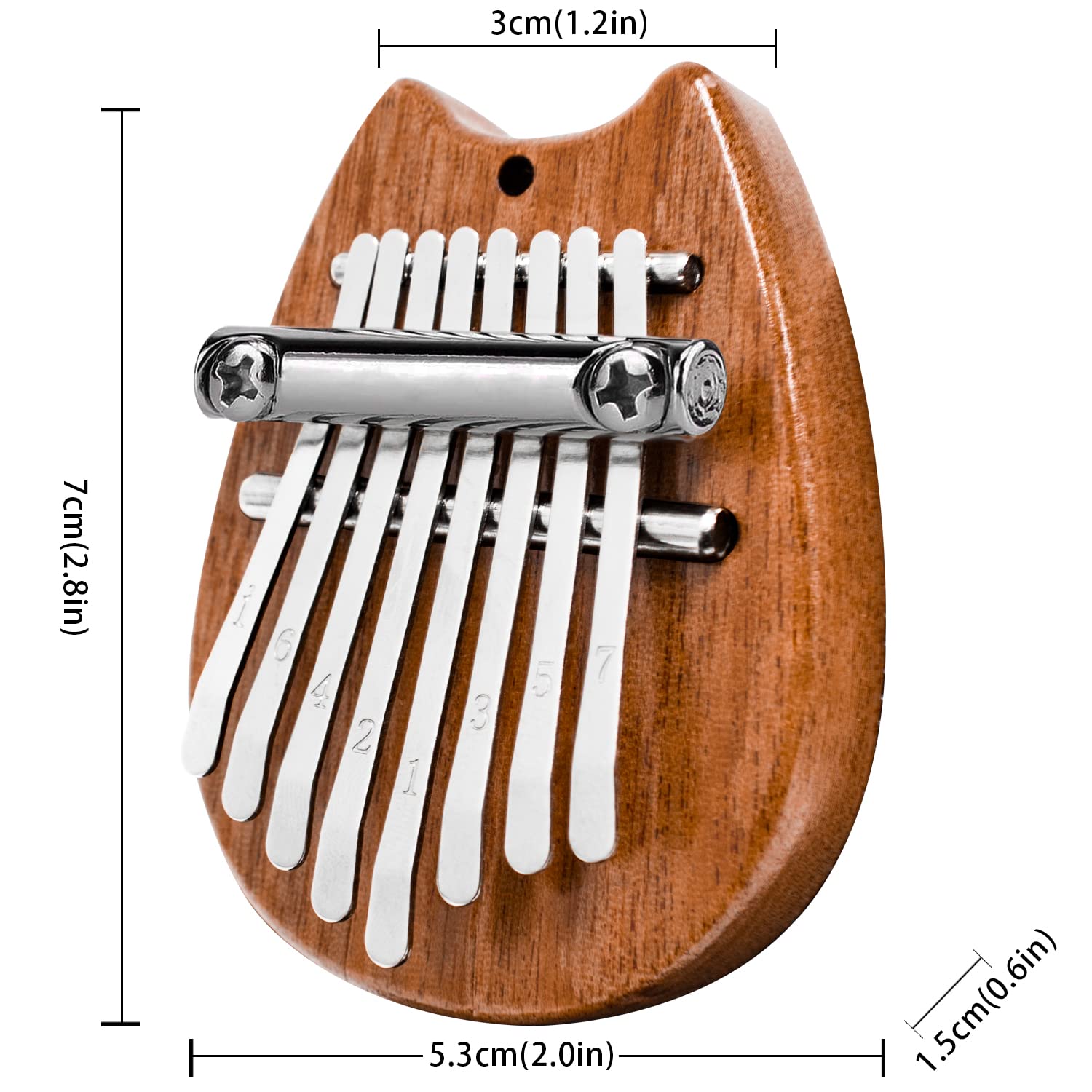Mini Kalimba Thumb Piano,8 Key Mini Thumb Piano for Kids,Wood Finger Piano with Lanyard Portable Marimba for Kids Adults Beginners