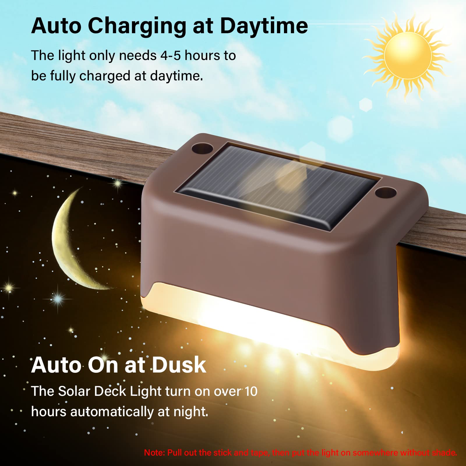 PSORLK Solar Deck Lights Outdoor, 16 Pack Solar Step Lights Waterproof LED Solar Powered Outside Patio Lights Decor Lighting for Fence Post,Wall,Railing,Yard,Step,Stairs,Deck and Pathway (Warm White)