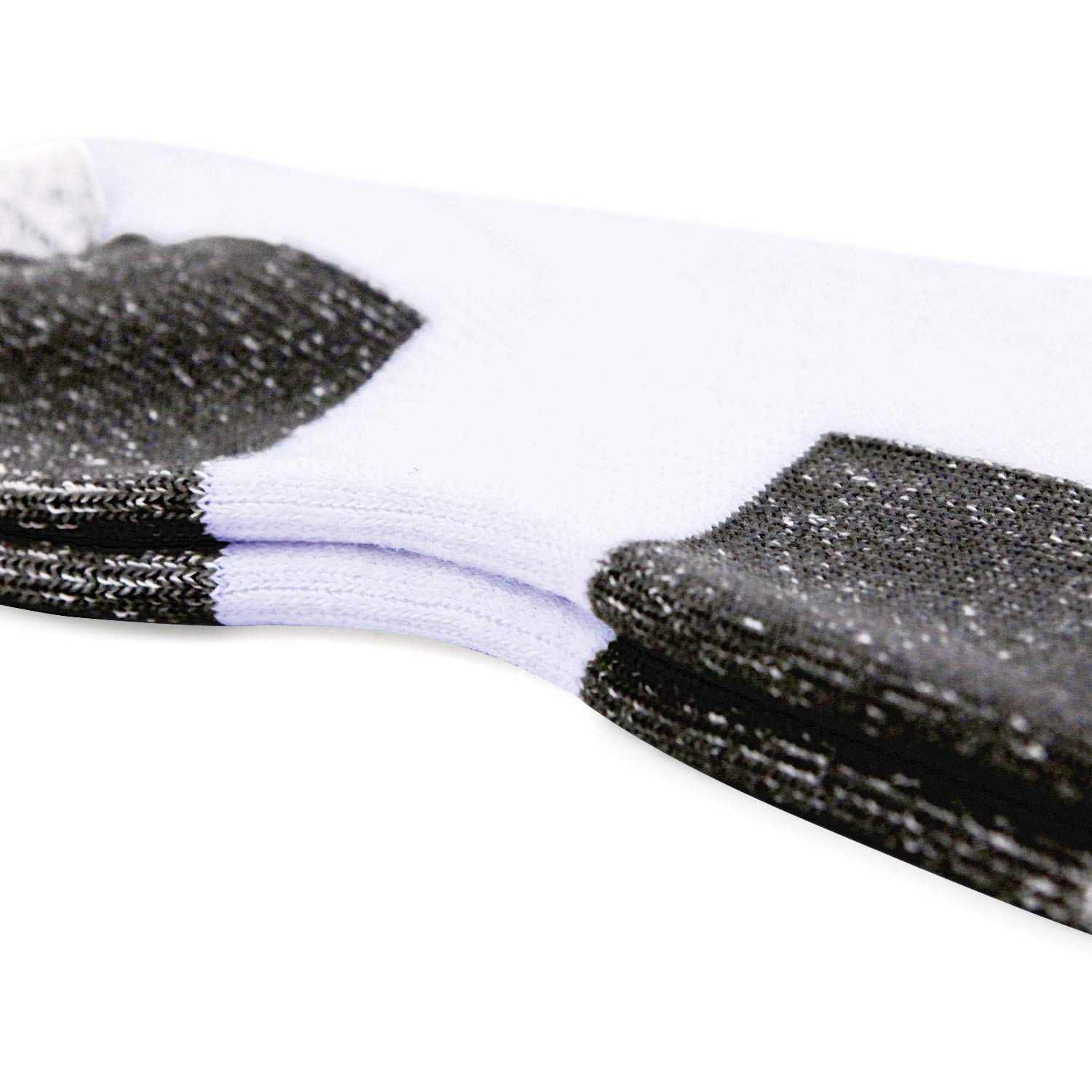JOURNOW Men's Cotton Moisture Wicking Extra Heavy Cushion Sport Hiking Working Low Cut Socks 10 Pairs (10-13, White+Black)