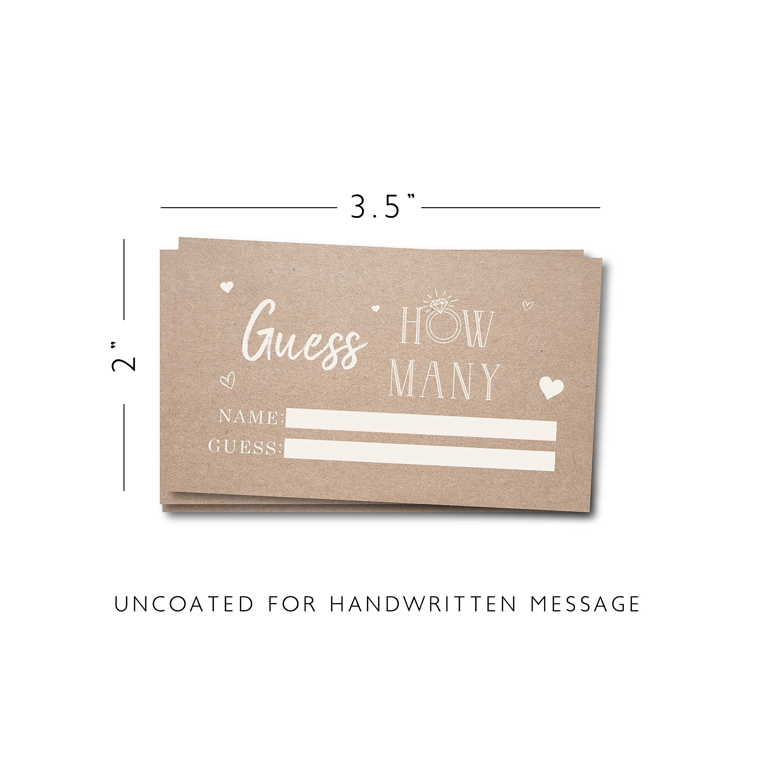 Your Main Event Prints Bridal Shower Games – Kraft Minimalist Style (How Many Kisses Game), Includes 1 5x7 Stand and 50 Guessing Cards