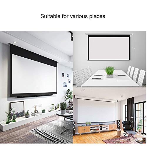 IULJH 100" Motorized Electric Projector Screen 16:9 4K 3D Ready Wall Mounted with 12V Trigger Remote for Home Theater