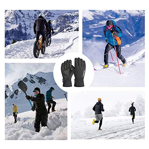 Jeniulet -30℉ Winter Gloves 100% Waterproof Windproof Touch Screen Super Warm Gloves for Men