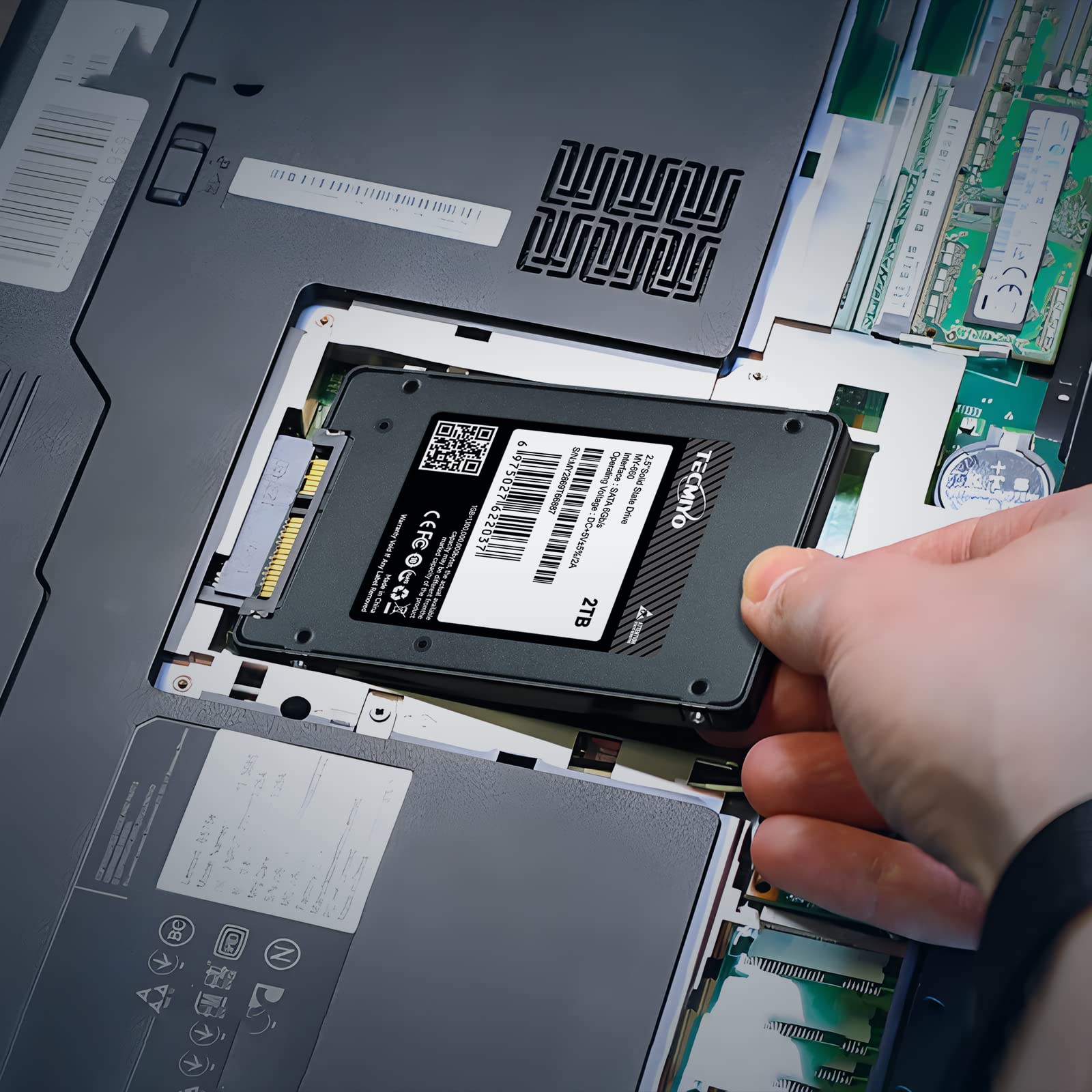 TECMIYO 2TB SATA SSD Internal Solid State Drive- 6 Gb/s, 2.5 inch /7mm (0.28") 3D V-NAND R/W up to 560/500 MB/s