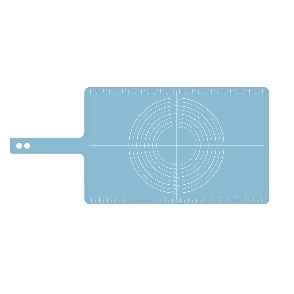 Joseph Joseph Roll-Up Non-Slip Silicone Pastry Mat with Measurements Lockable Strap 23" x 15", Blue