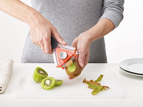 Joseph Joseph Tri-Peeler 3-in-1 Peeler with Rotating Head, Orange